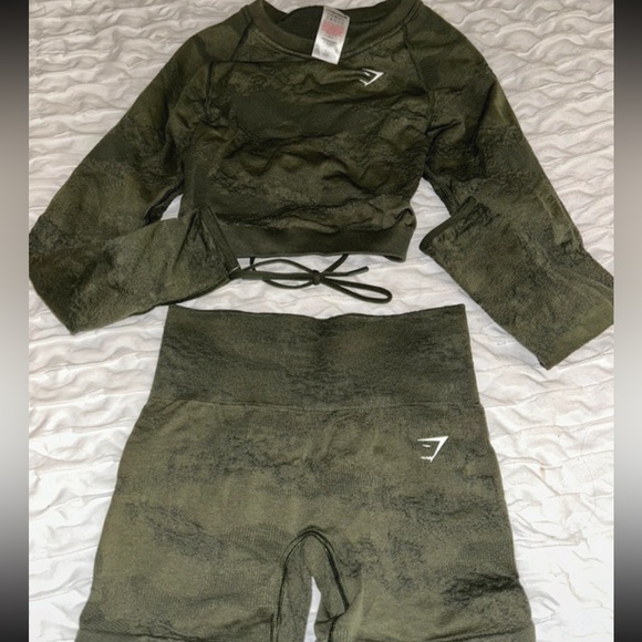 Gymshark | Other | Gymshark Adapt Camo Green Lace Up Workout Set | Poshmark